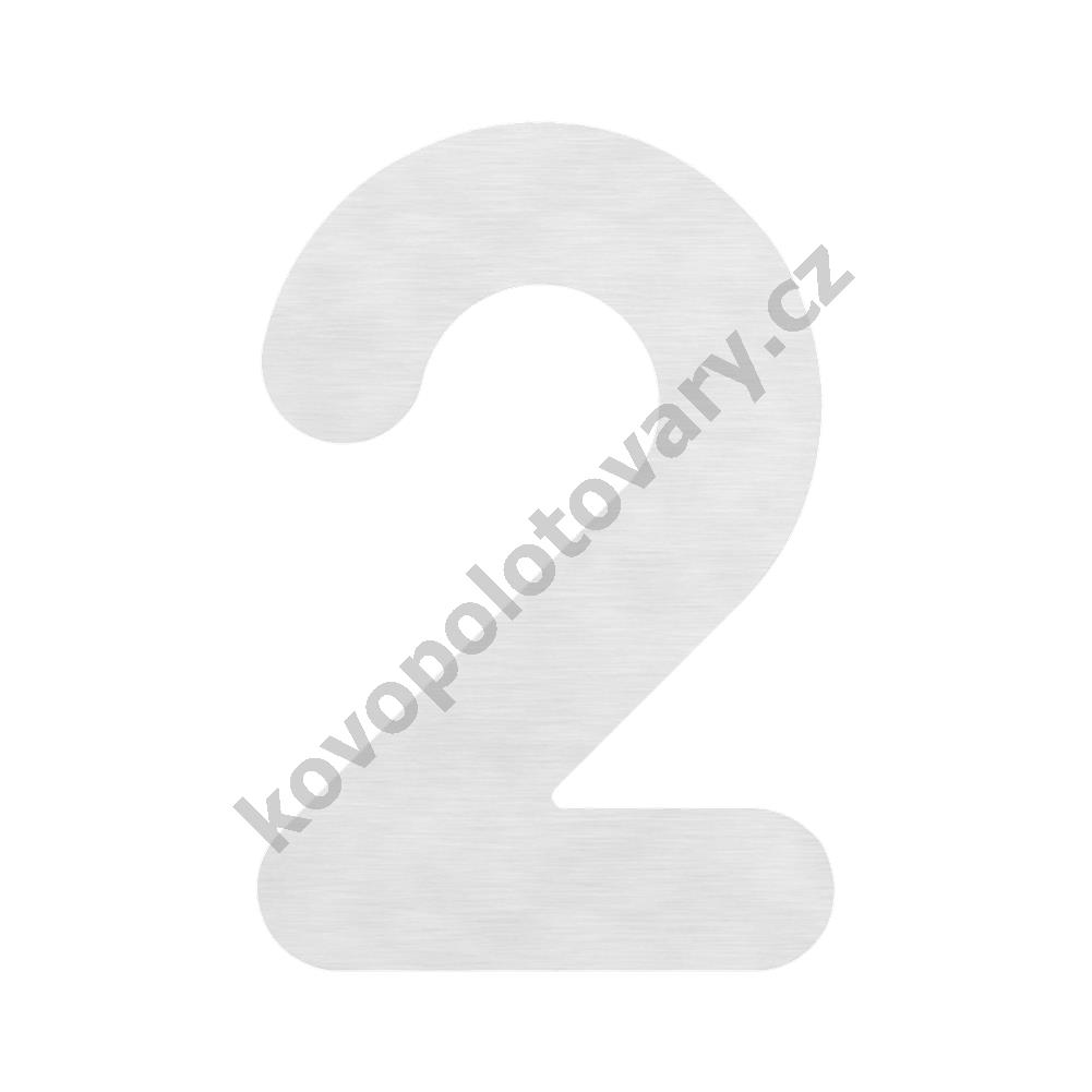 040-HN-2 - nerezová číslice 2, číslo na dům, výška 155 mm ...