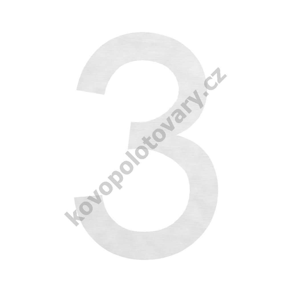 042-HN-3 - nerezová 3D číslice 3, číslo na dům, výška 200 mm ...